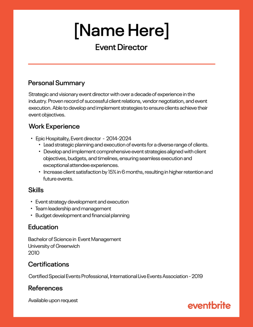 12 Event Planner CV Examples, Templates, and Tips