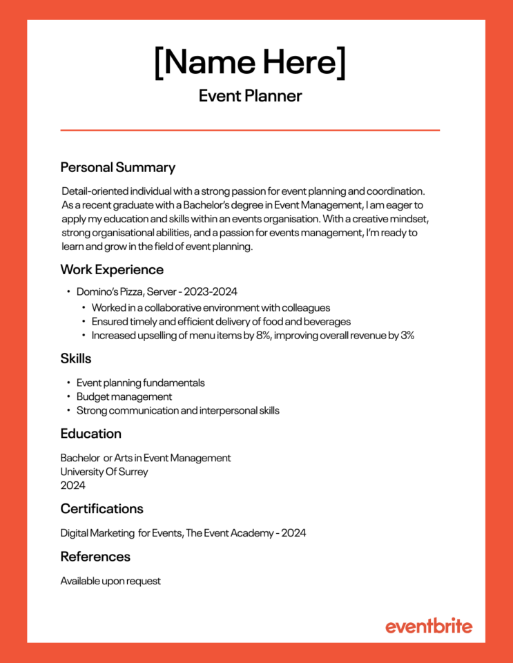 12 Event Planner CV Examples, Templates, and Tips